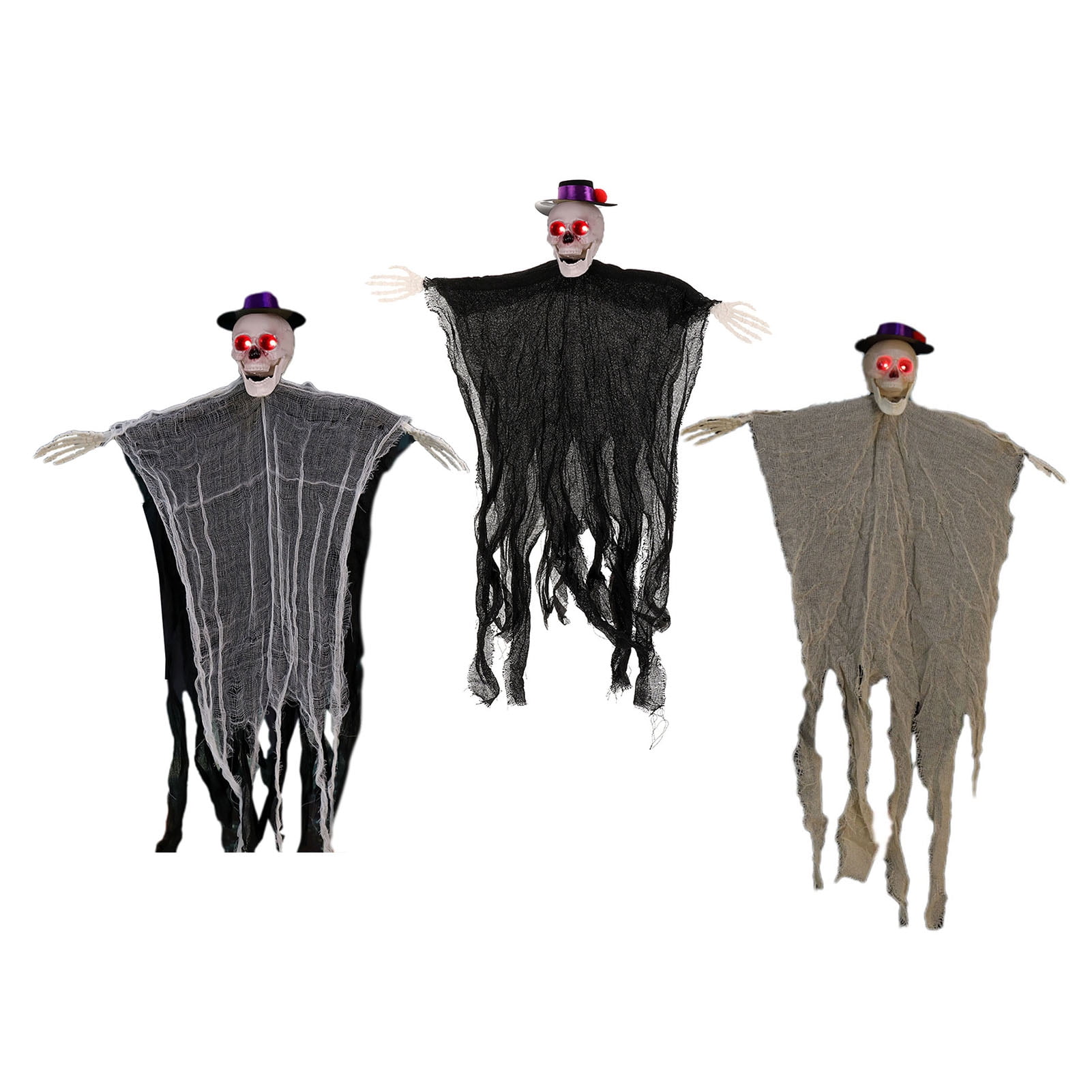 Kinaerty Outdoor Hanging Skull Ghost Halloween Decoration Sound ...