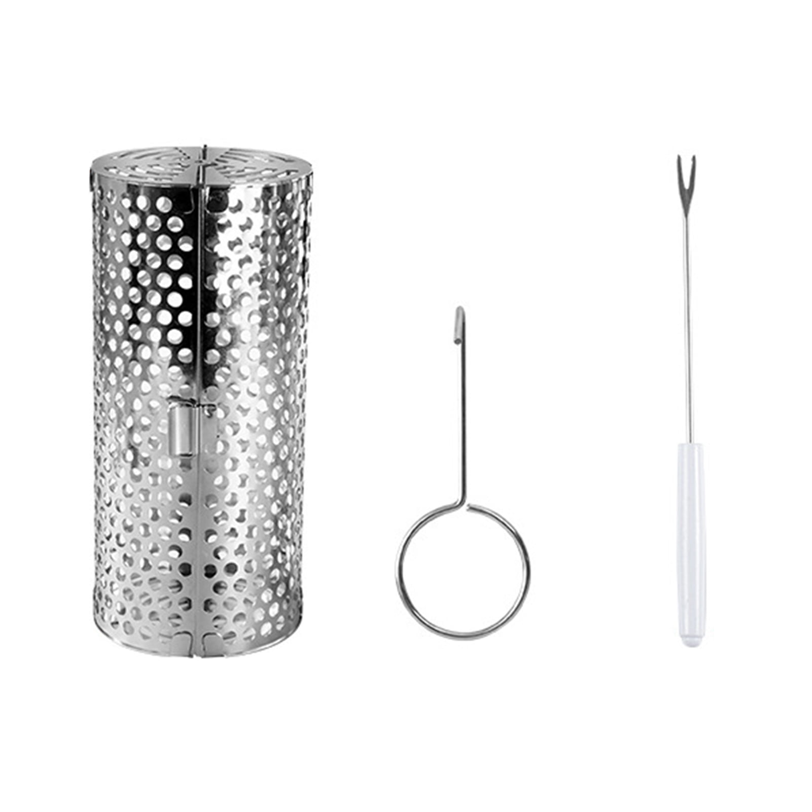 Kinaerty Stainless Steel Rolling Grill Basket for Outdoor BBQ Evenly ...