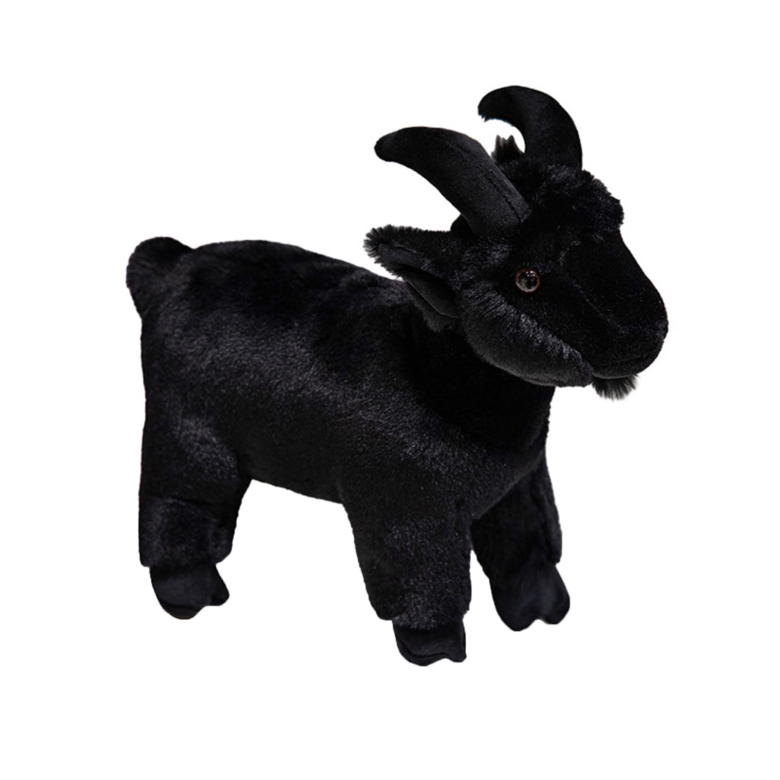 Kinaerty Standing Goat Plush Toy Black White Goat Plushie Stuffed ...