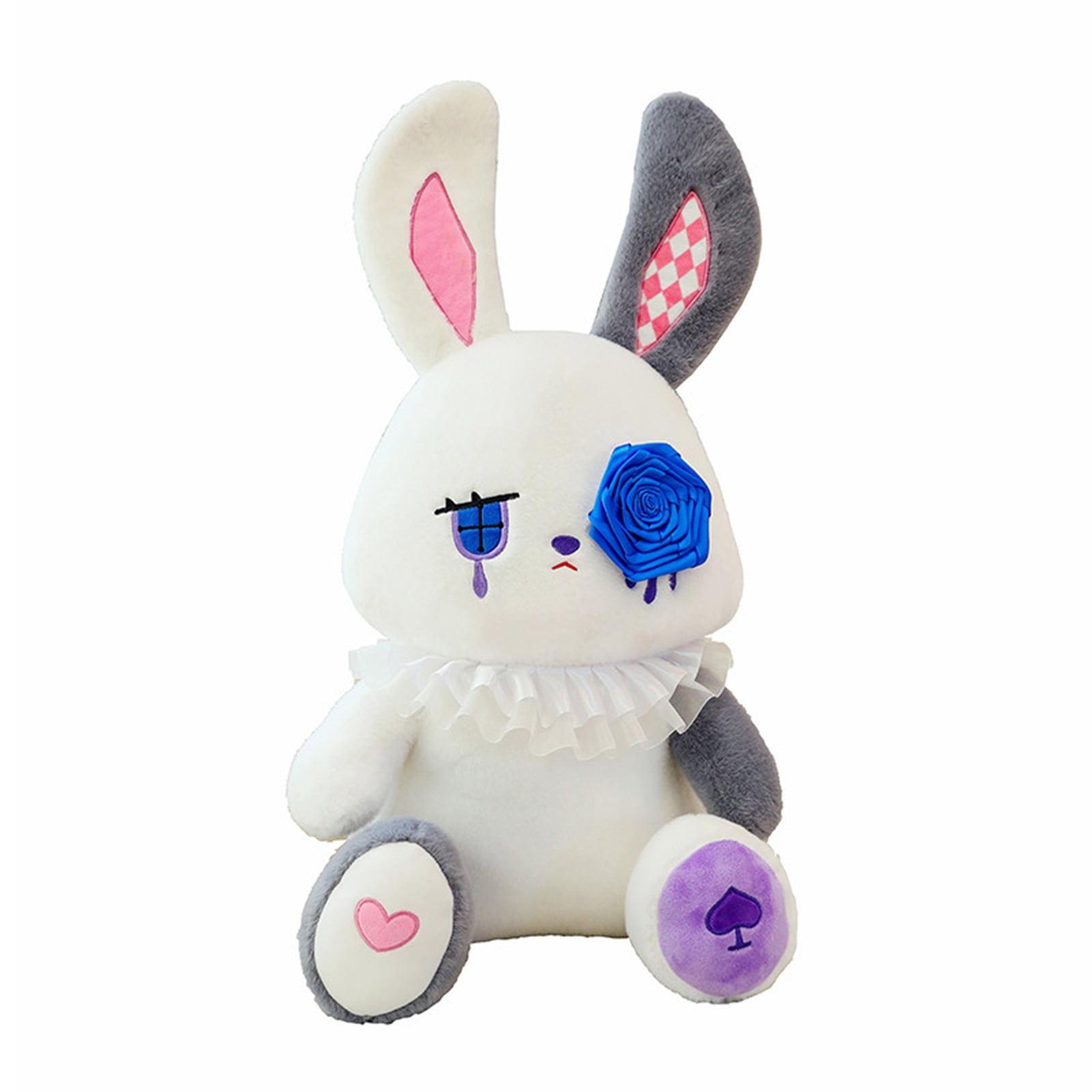 Kinaerty Stuffed Gothic Bunny Plush Toy with 3D Rose Vintage Lolita ...