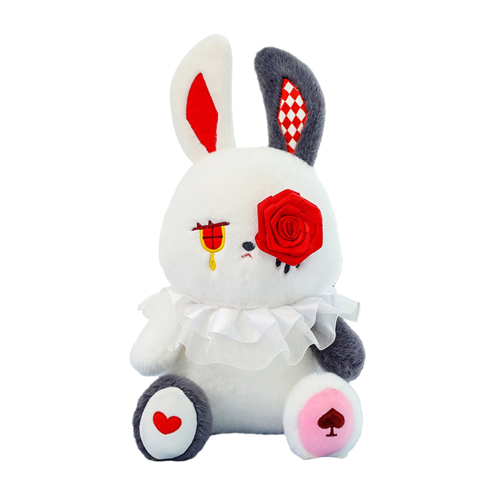 Kinaerty Stuffed Gothic Bunny Plush Toy with 3D Rose Vintage Lolita ...