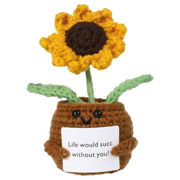 HomeCozy Positive Crocheted Pig with Encouraging Card Emotional Support ...