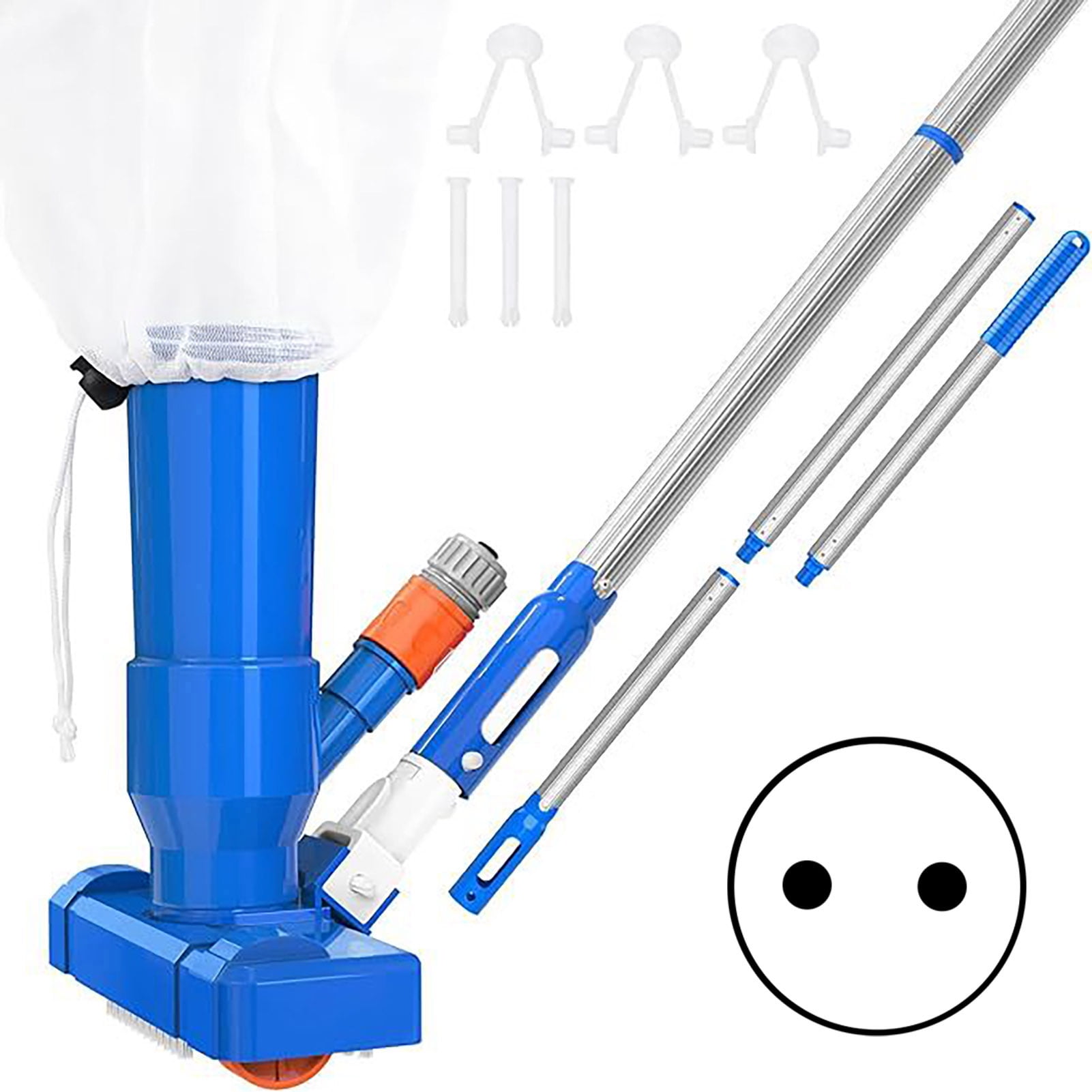 Kinaerty Swimming Pool Spa Jet Vacuum Cleaner with Brush EU/US Plug ...