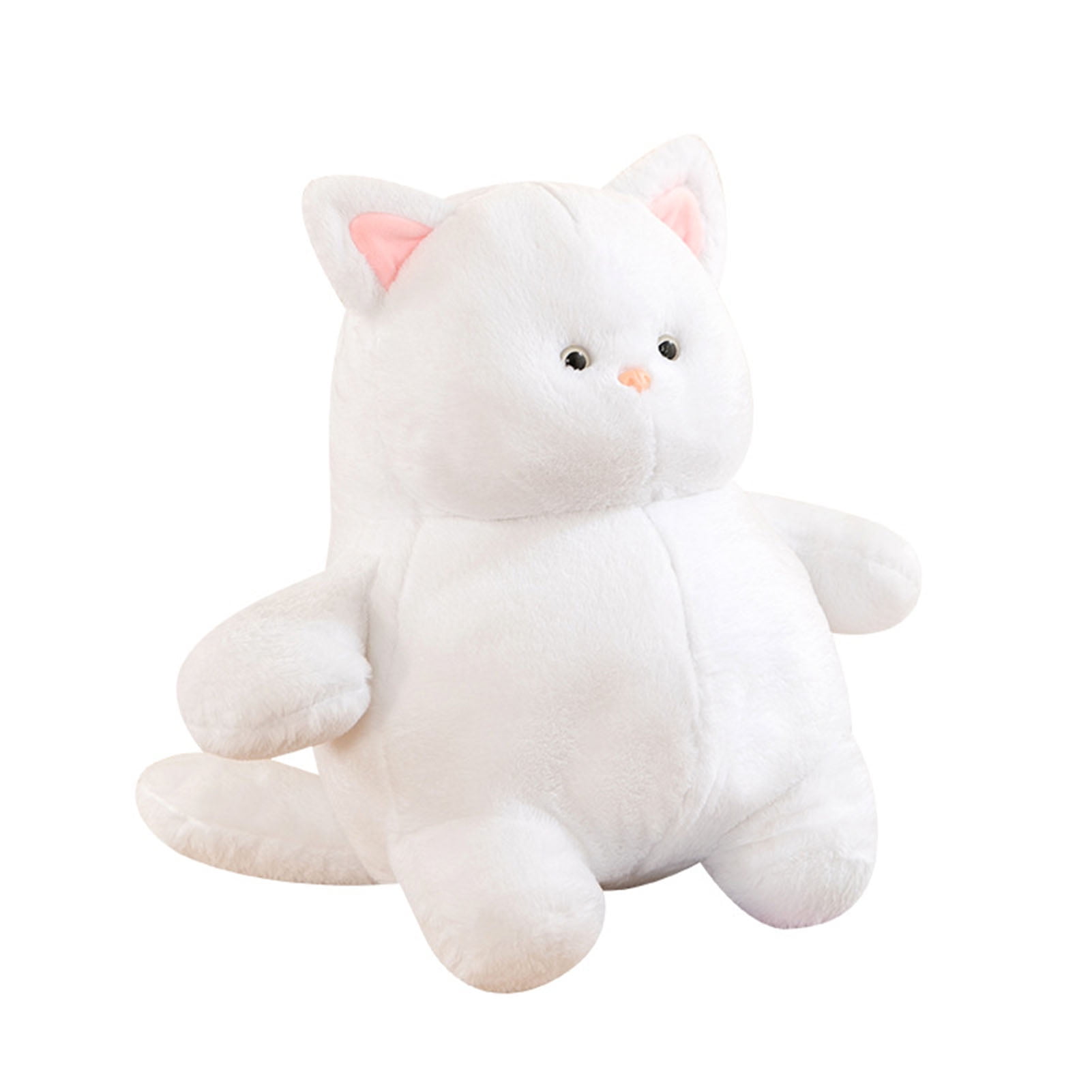 Kinaerty White Cat Plush Toy Soft Stuffed Animal Pillow Cute Cartoon ...