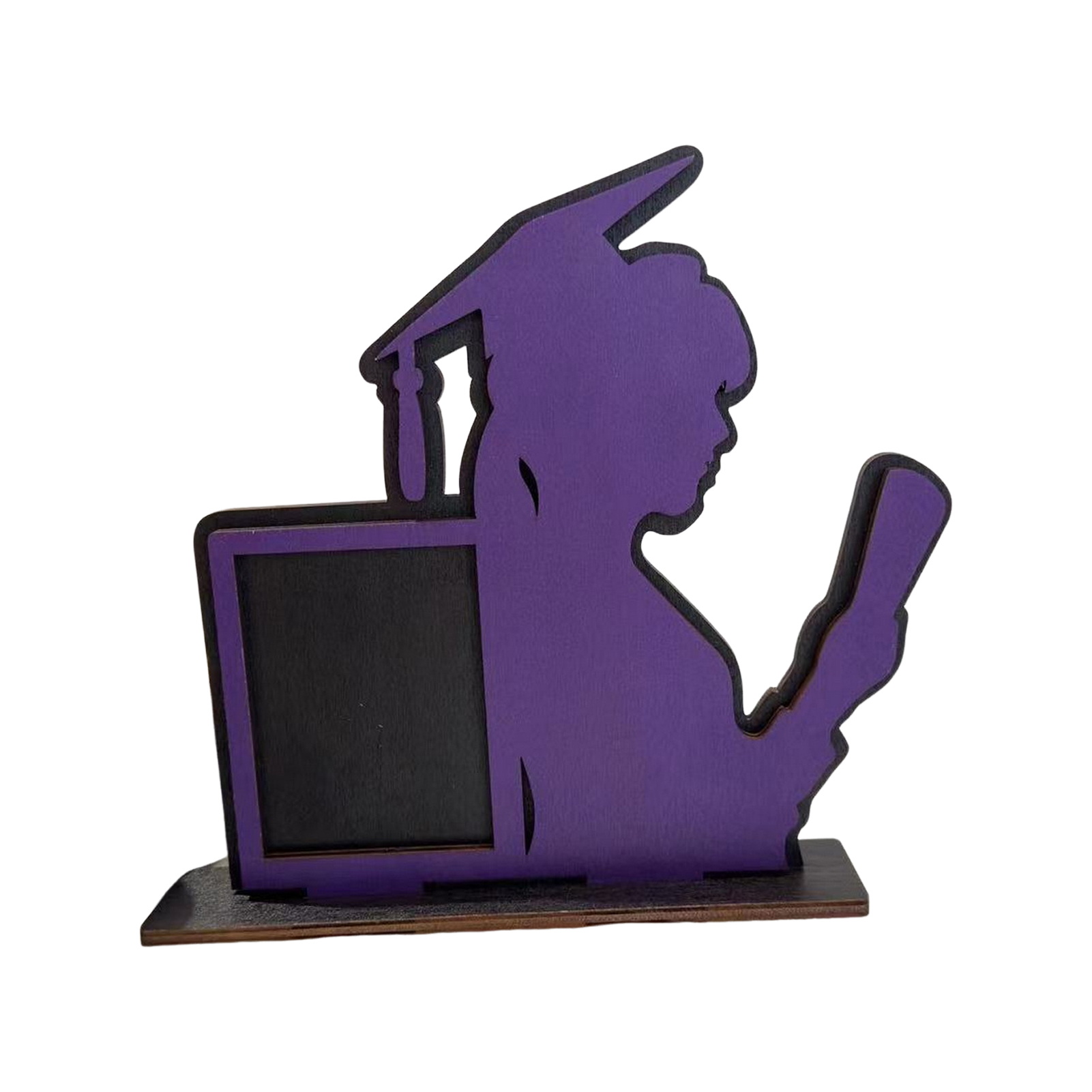 Kinaerty Wooden Graduation Photo Frame Female Graduates Outline 3D ...