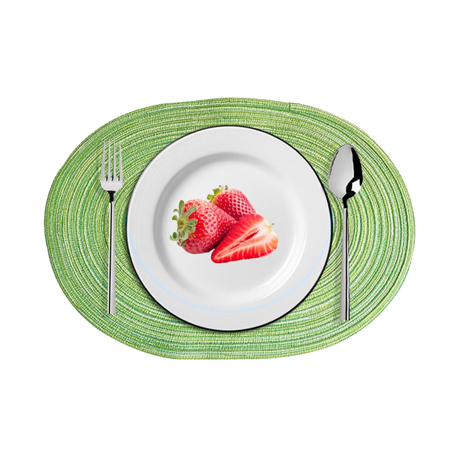 Kinaerty Woven Cotton Yarn Placemats Ellipse Design Minimalist Heat ...