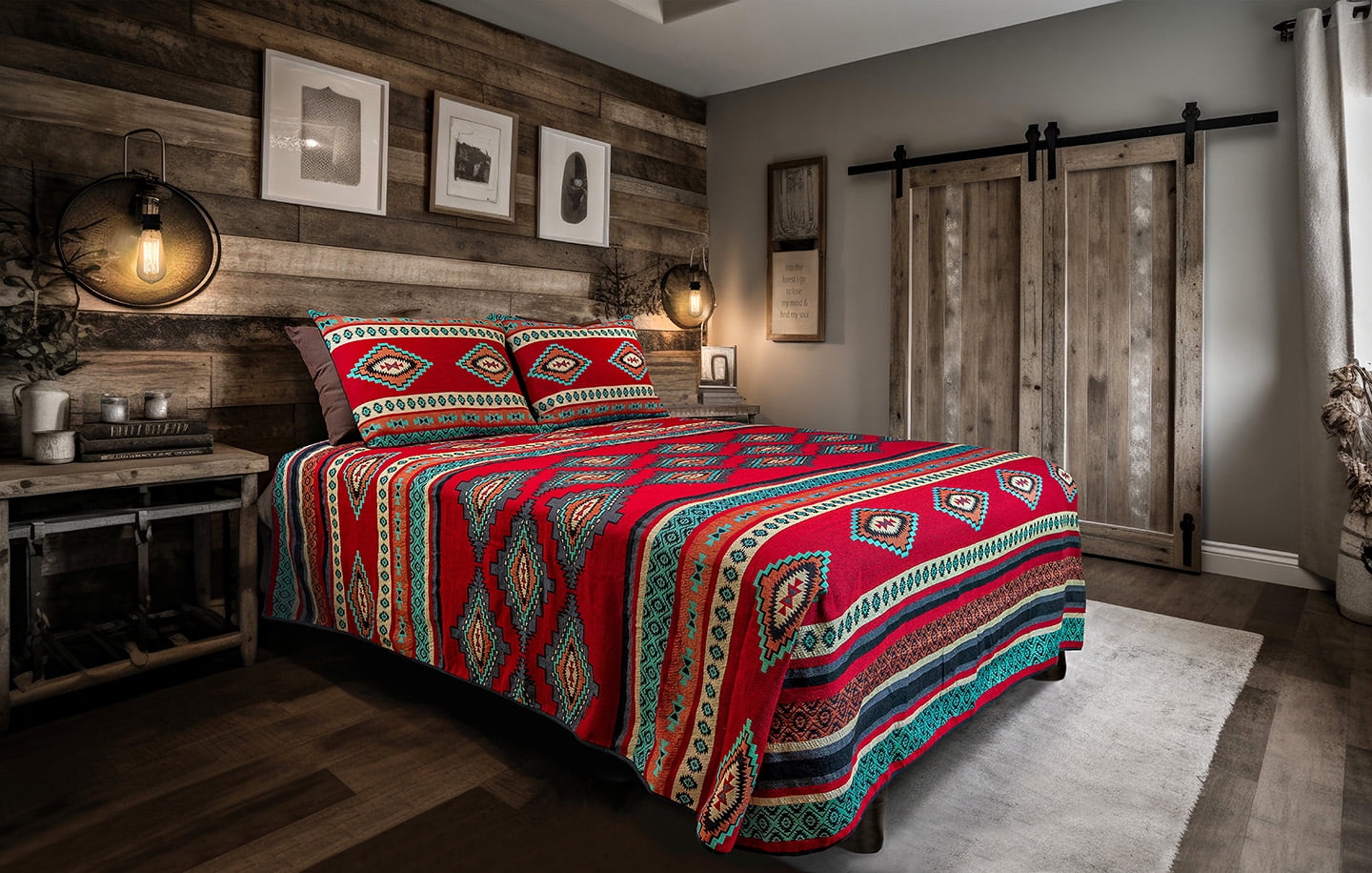 Kinara Western Bedding Set Queen Size - Southwestern Aztec Tribal Print ...