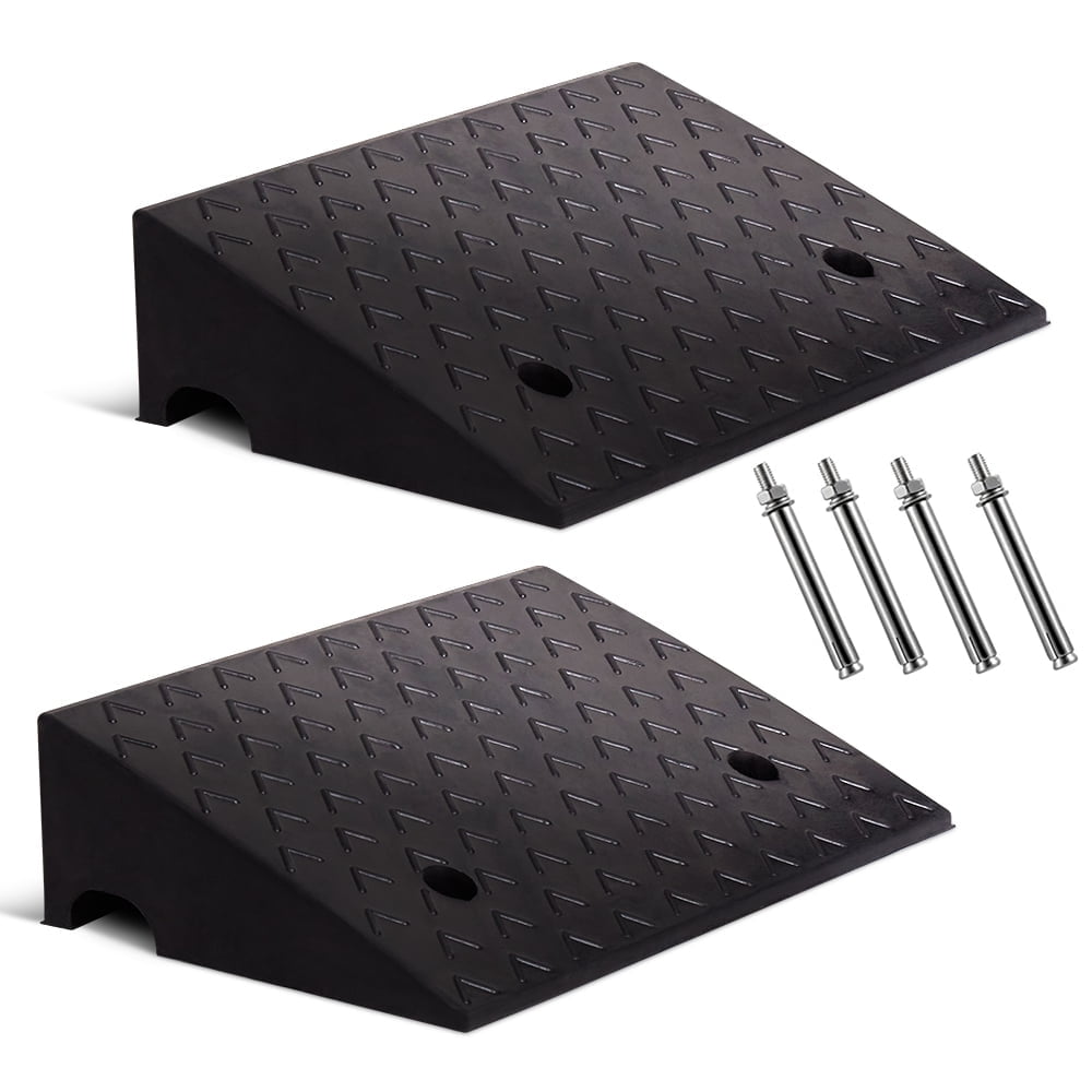 Kinbor 2 Pcs Driveway Curb Ramps, 5" Rise Heavy Duty Threshold Rubber ...