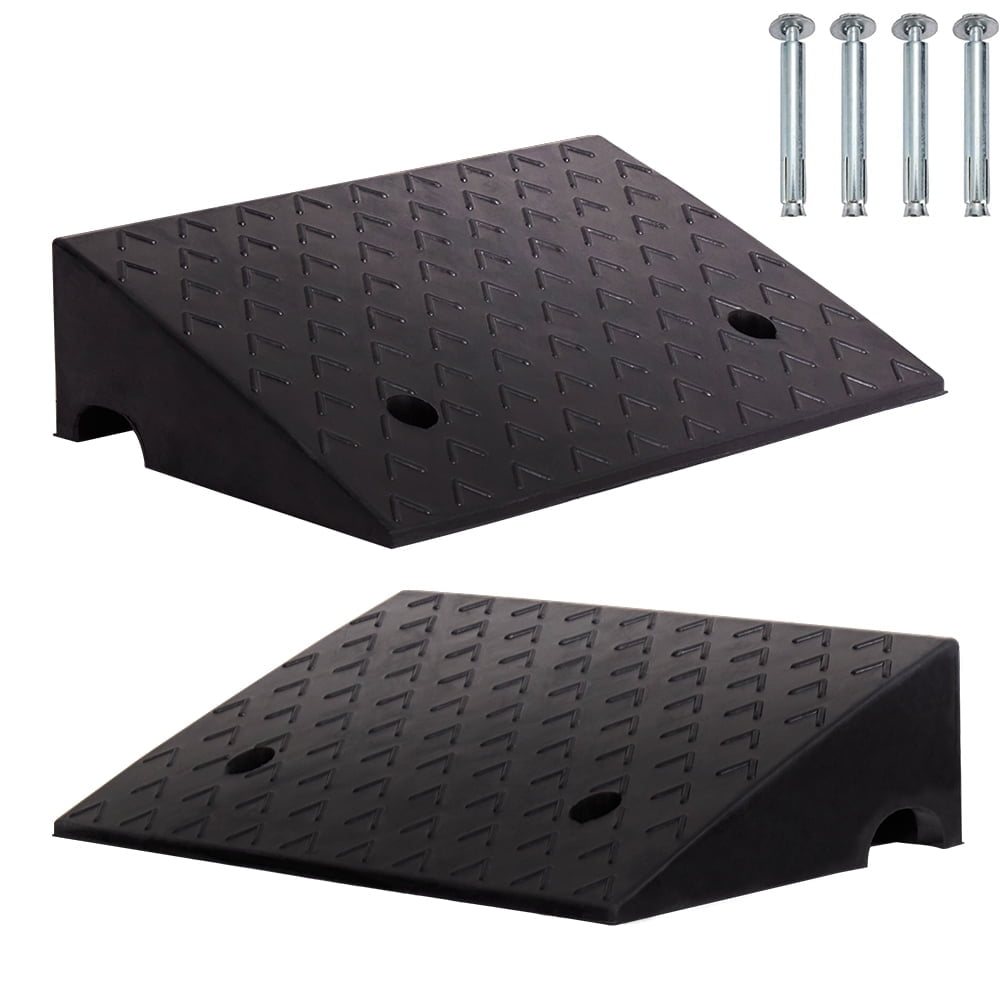 Kinbor 2 Pcs Driveway Curb Ramps, 6" Rise Heavy Duty Threshold Rubber ...