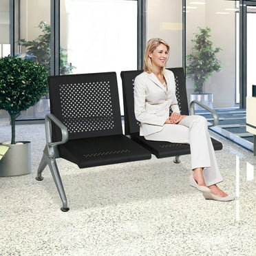 Kinbor Reception Chairs Modern Entryway Bench, 3-Seat Waiting Room ...