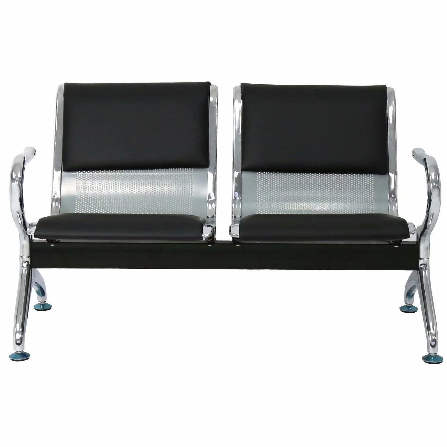 Kinbor 2-Seat PU Leather Office Guest Reception Bench, Ergonomic ...