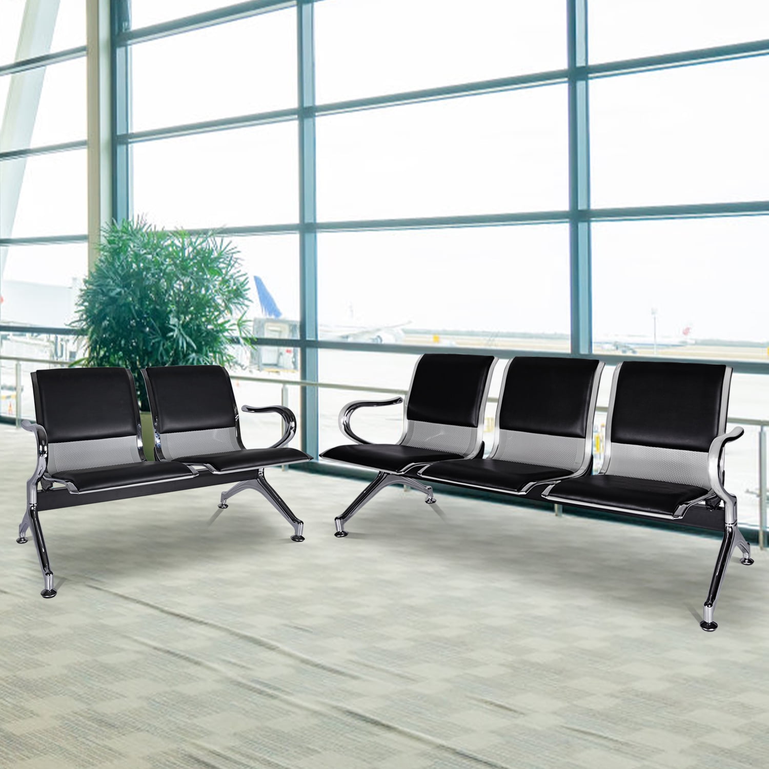 Kinbor 5-Seat Waiting Room Reception Chairs, 2Pcs Office Guest Chairs ...