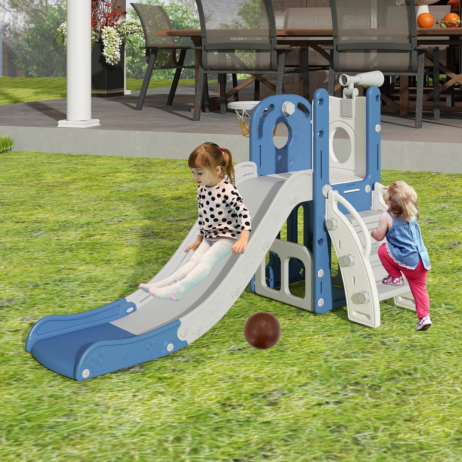 Kinbor 6 in 1 Toddler Playset Slide for Toddlers Age 1-3, Toddler ...