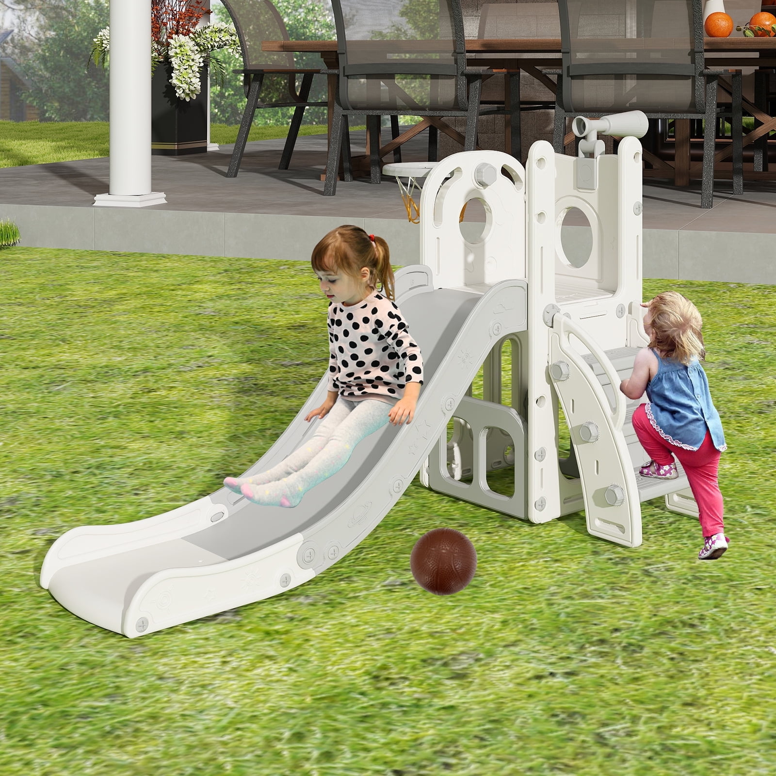 Kinbor 6 in 1 Toddler Playset Slide for Toddlers Age 1-3, Toddler ...