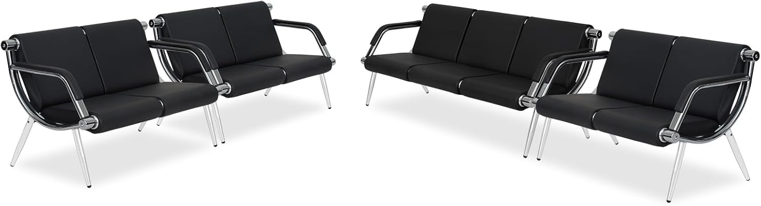 Kinbor 9-Seat PU Leather Waiting Room Chairs Office Lobby Furniture ...