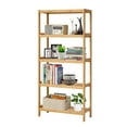 Kinbor Bamboo 5-Tier Shelf Rack Organizer Storage Utility Bathroom ...
