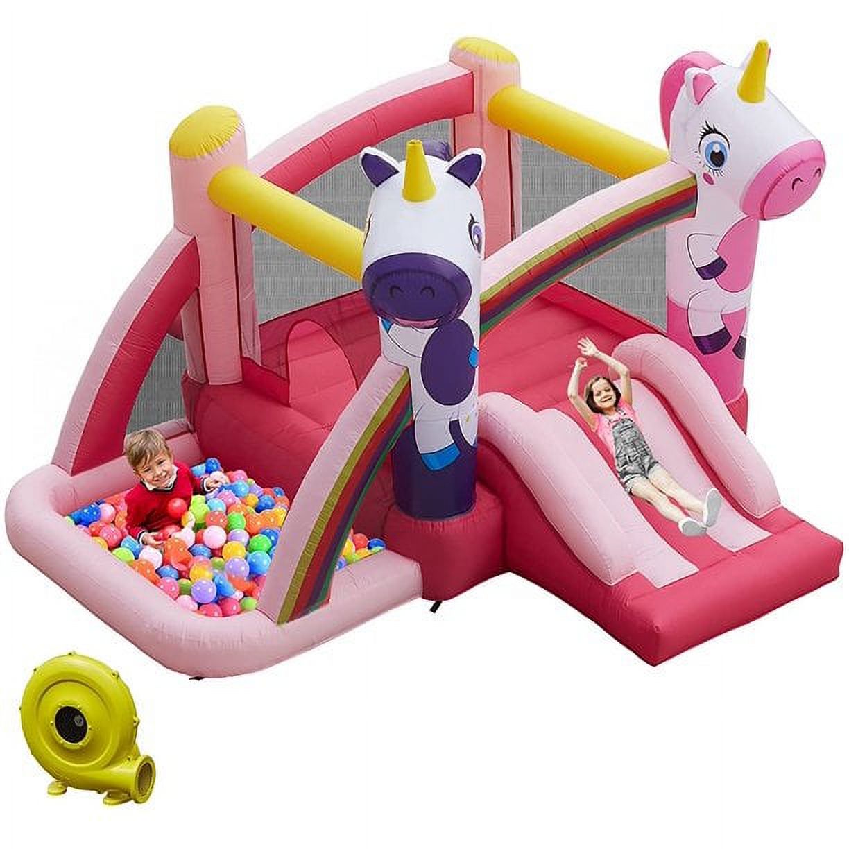 OLAKIDS Inflatable Bounce House, Kids Candyland Pink Jumping Castle ...