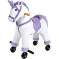 Kinbor Rolling Plush Horse Toy for Kids, Riding Horse with Saddle ...