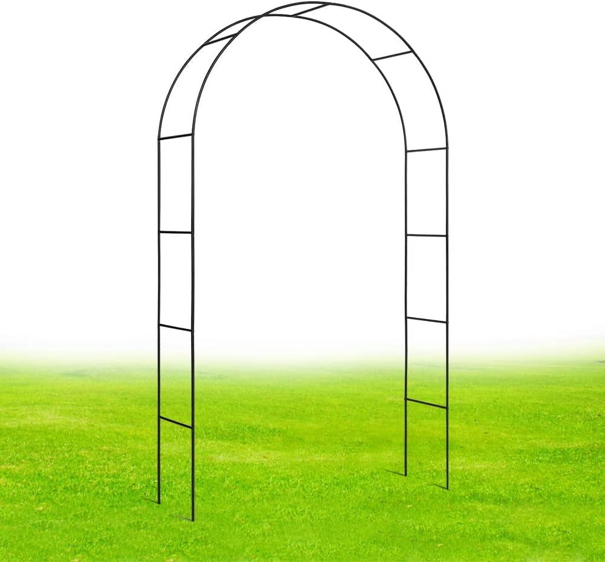 Kinbor Outdoor Garden Arbors Arches Trellis Metal Garden Arch, Black ...