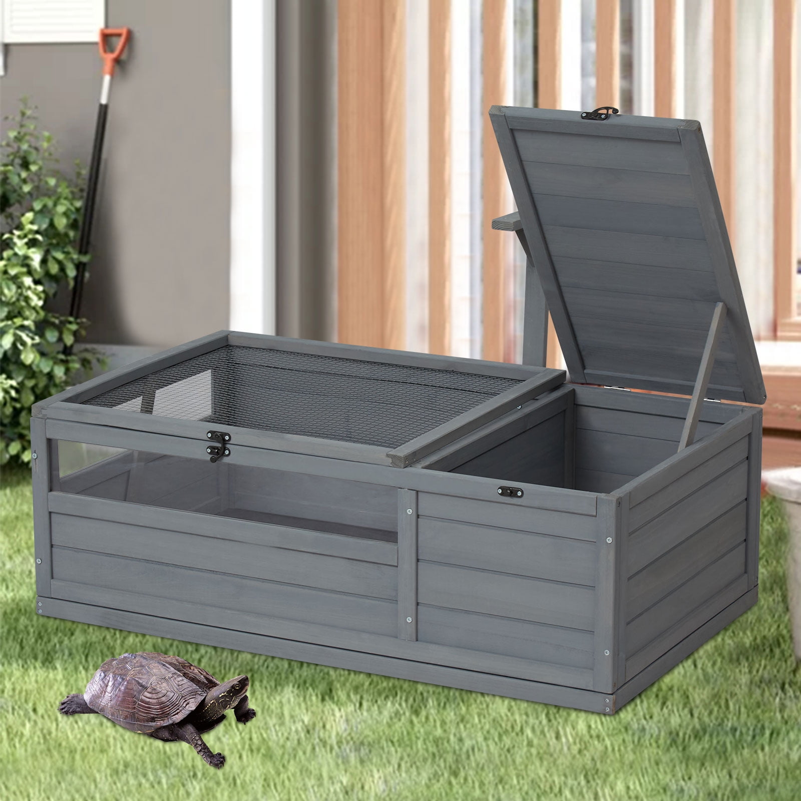 Kinbor Tortoise House Large Turtle Habitat Enclosure, Reptile Cage with ...