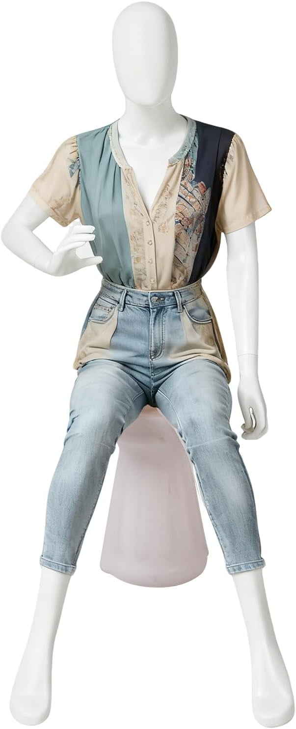 Kinbor White Half Body Female Mannequin - Elegant Female Mannequin with ...