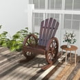 Kinbor Wooden Wagon Wheel Rocking Chair, Outdoor Rocking Chair with ...