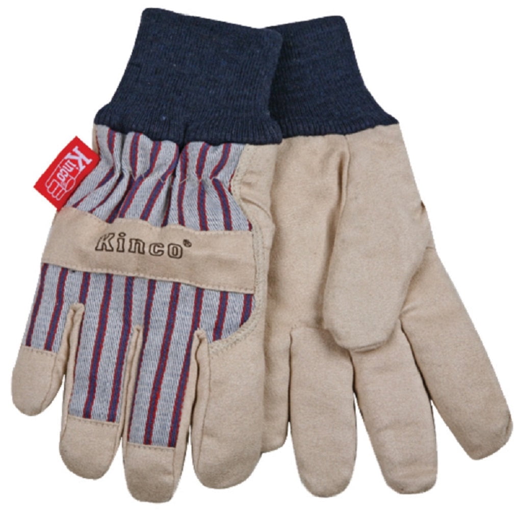 Kinco 1927KW-Y Protective Gloves with Knit Wrist, Tan, Leather, Each ...