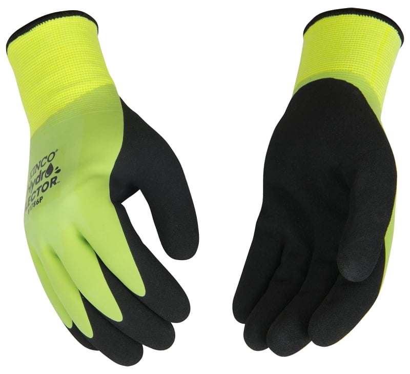 Kinco Hydroflector Hi-Vis Waterproof Green Winter Work Gloves, Double ...