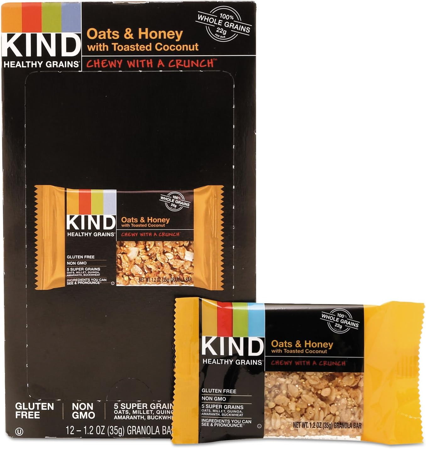 Kind 18080 Healthy Grains Bar, Oats and with Toasted Coconut, 1.2 oz ...