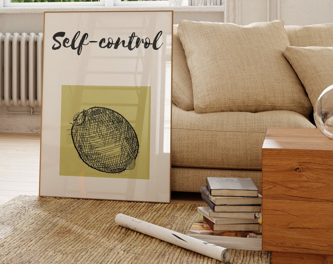 Kind Affirmation Fruit! Boho, Minimalist Modern Art, Retro Christian ...