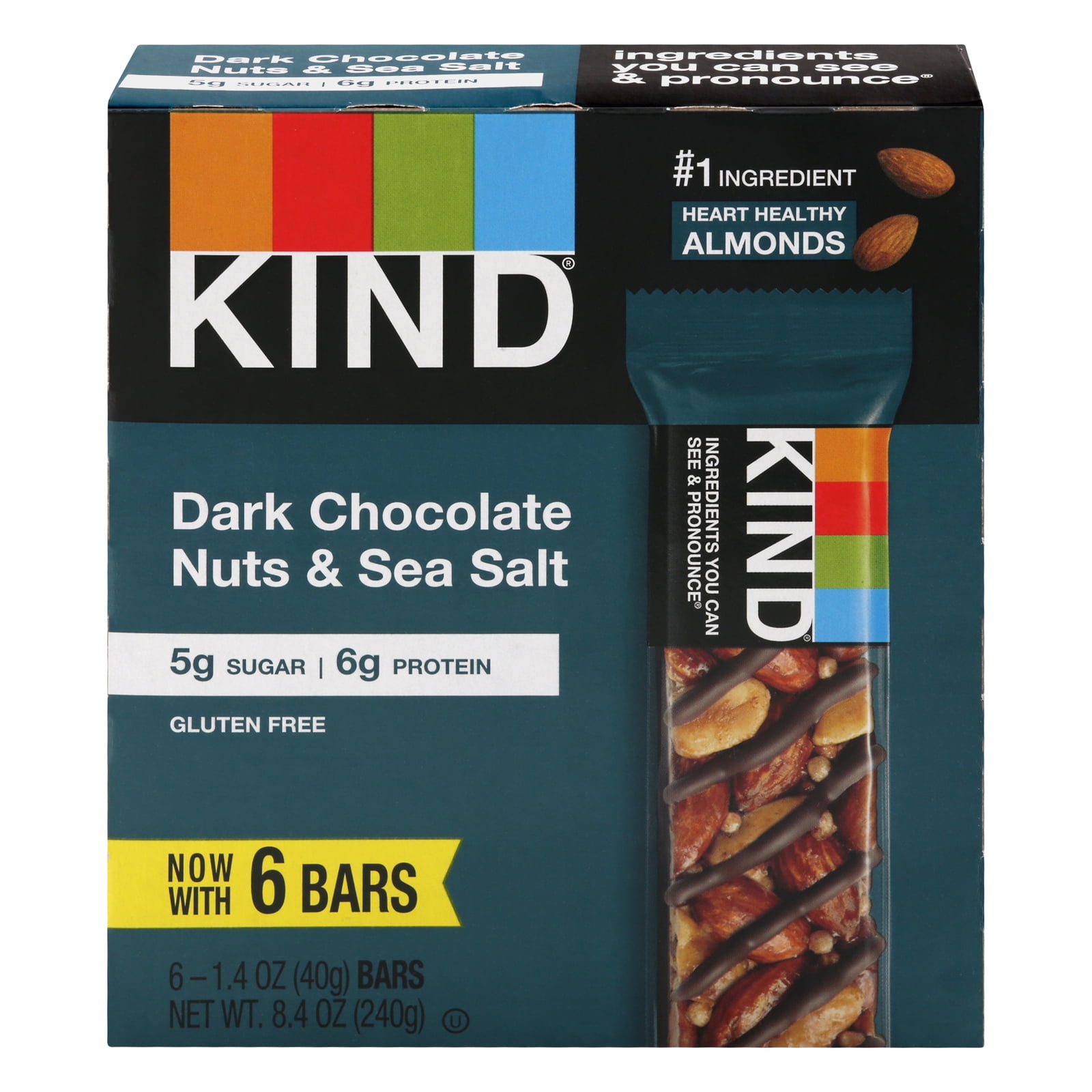 Kind - Bar Dark Chocolate Nuts Sea Salt - Case of 10-6/1.4 OZ - Walmart.com
