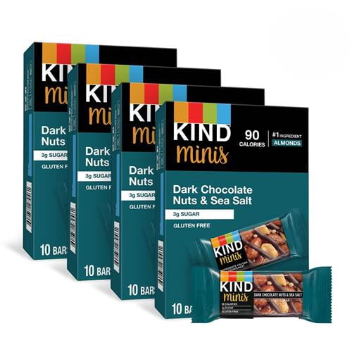 Kind Bar Minis, Dark Chocolate Nuts & Sea Salt, Gluten Free, 100 ...