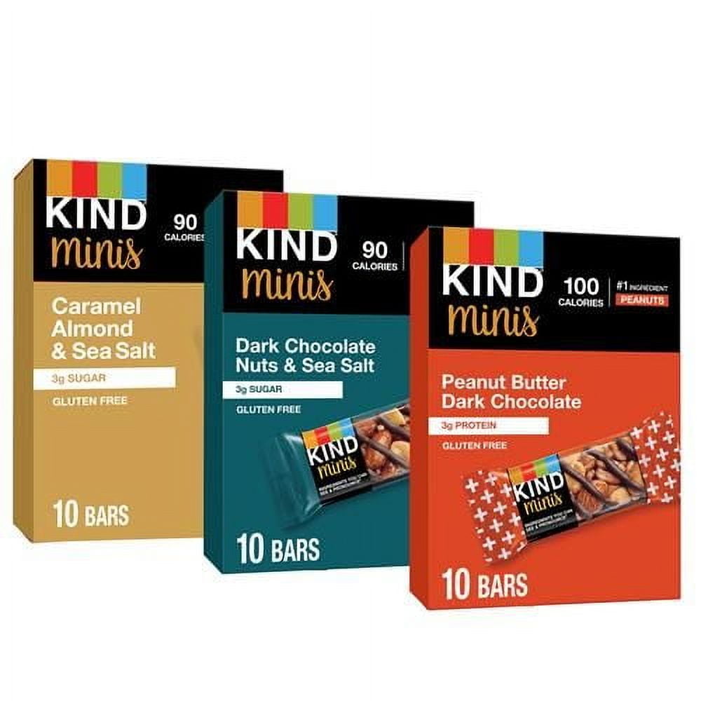 Kind Bar Minis, Variety Pack, Dark Chocolate Nuts And Sea Salt, Peanut ...