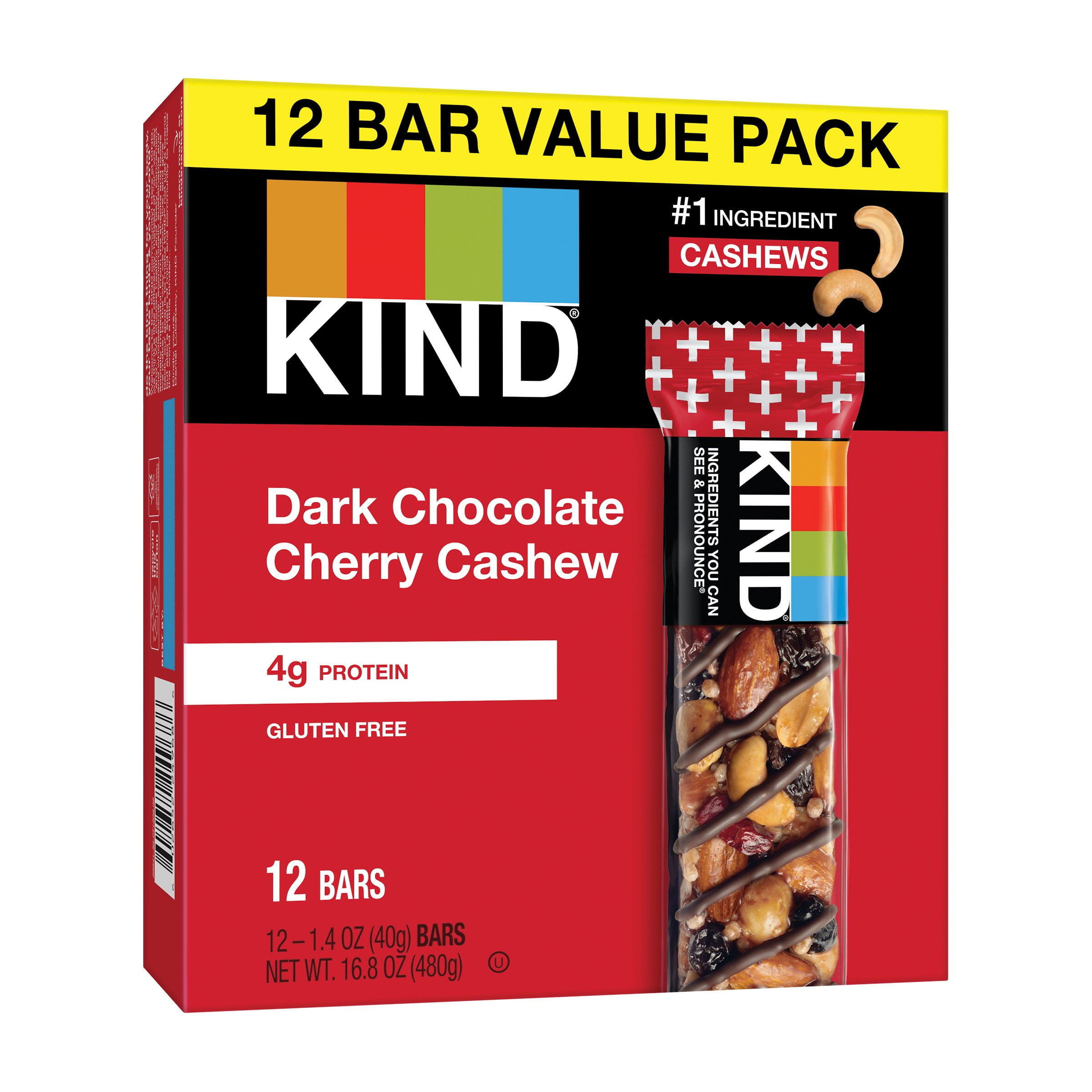 Kind Bars - Dark Chocolate Cherry Cashew, 12 ct (Package May Vary ...