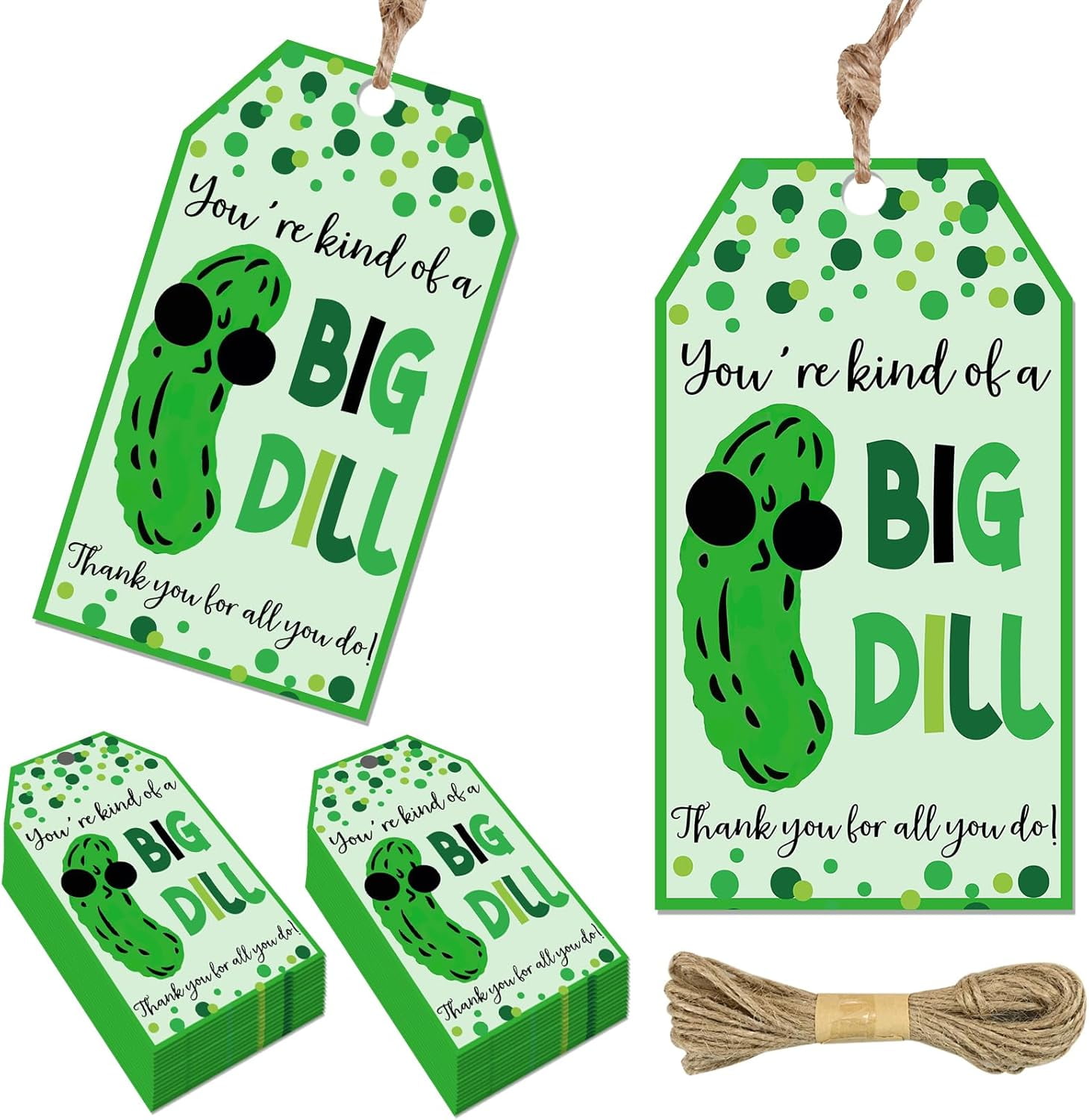 Kind of a Big Dill Thank You Tags You're a Big Deal Silly Dill Gift ...