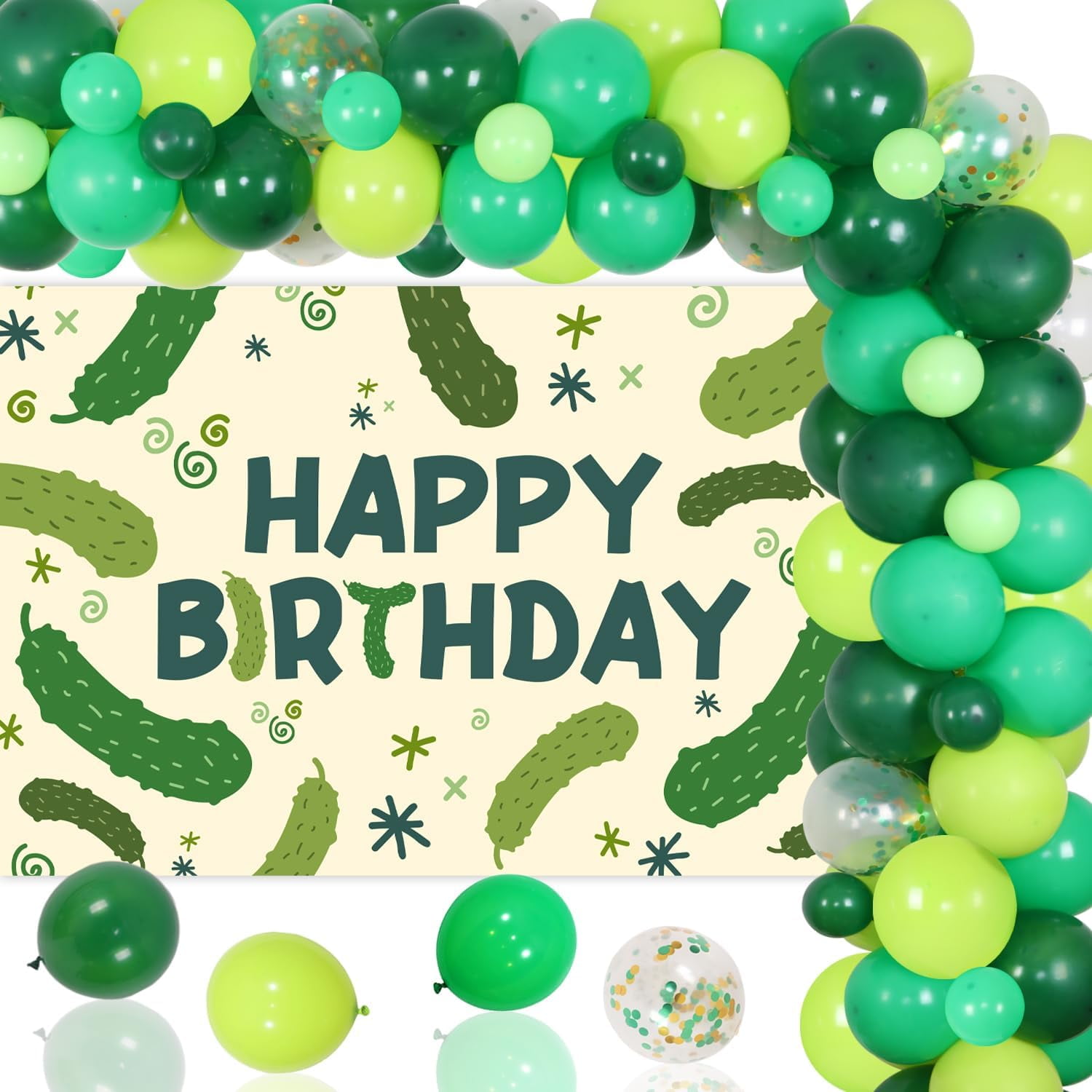 Kind of a Big Dill Theme Birthday Decorations Green Pickle Backdrop ...