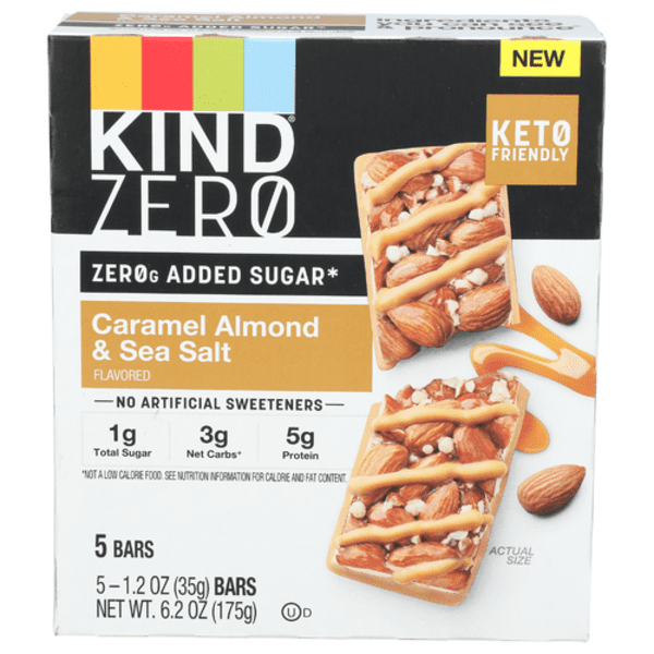 Kind Caramel Almond & Sea Salt Zero Bar 5 Pack Case 1.2 oz - Walmart.com