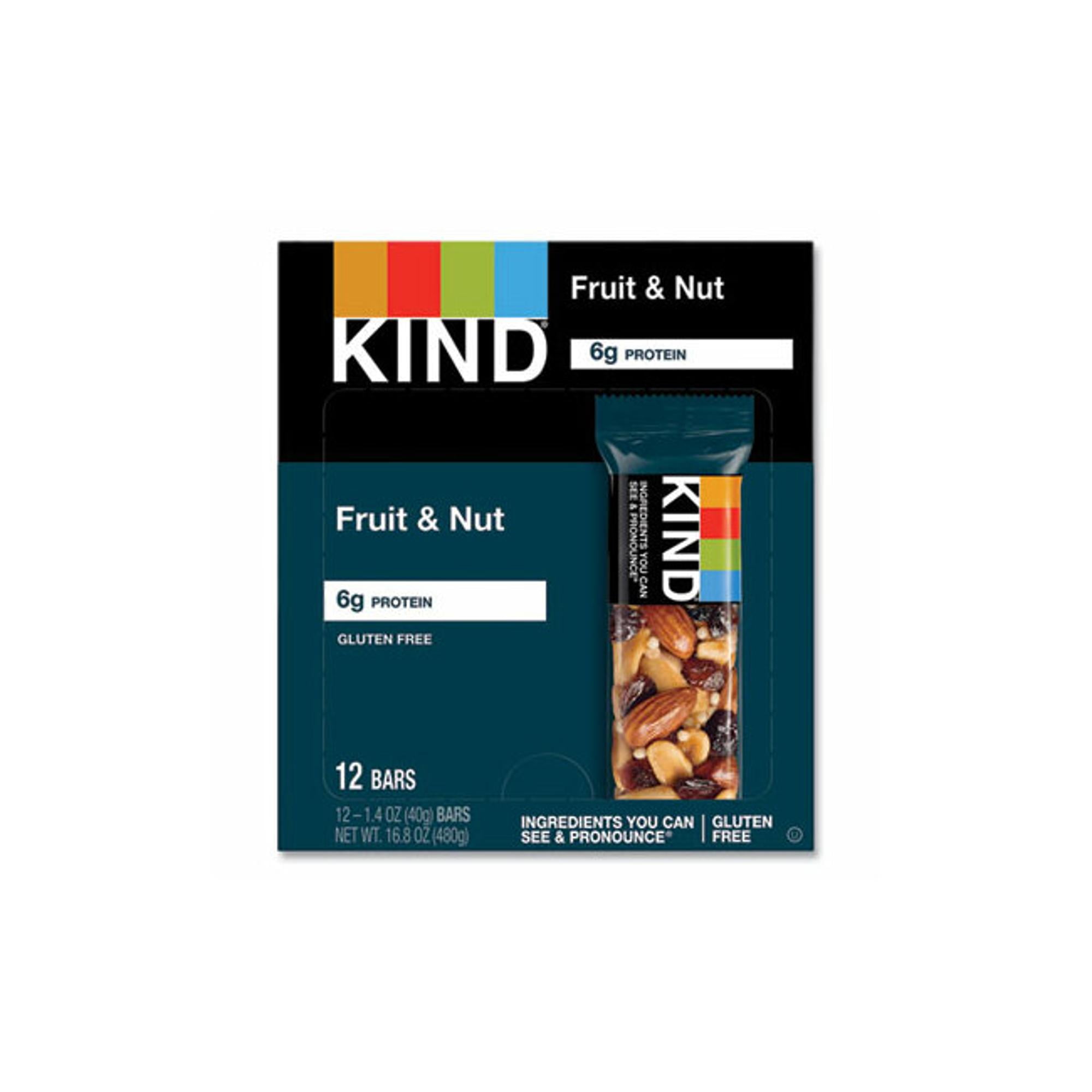Kind Fruit & Nut Bar, 1.4 oz bars, Fruit & Nut Delight 12 bars ...