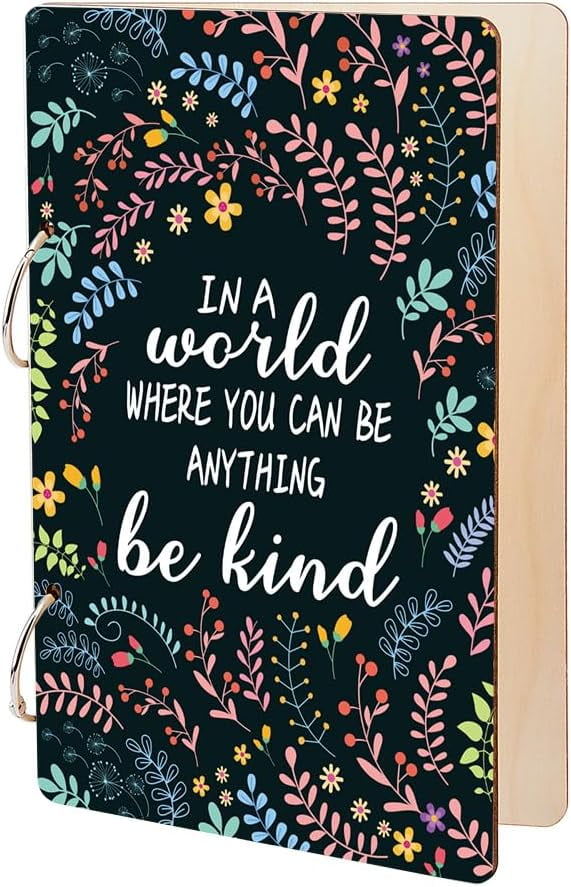 Be Kind Greeting Card Holder Organizer Wooden Card Keeper Binder ...