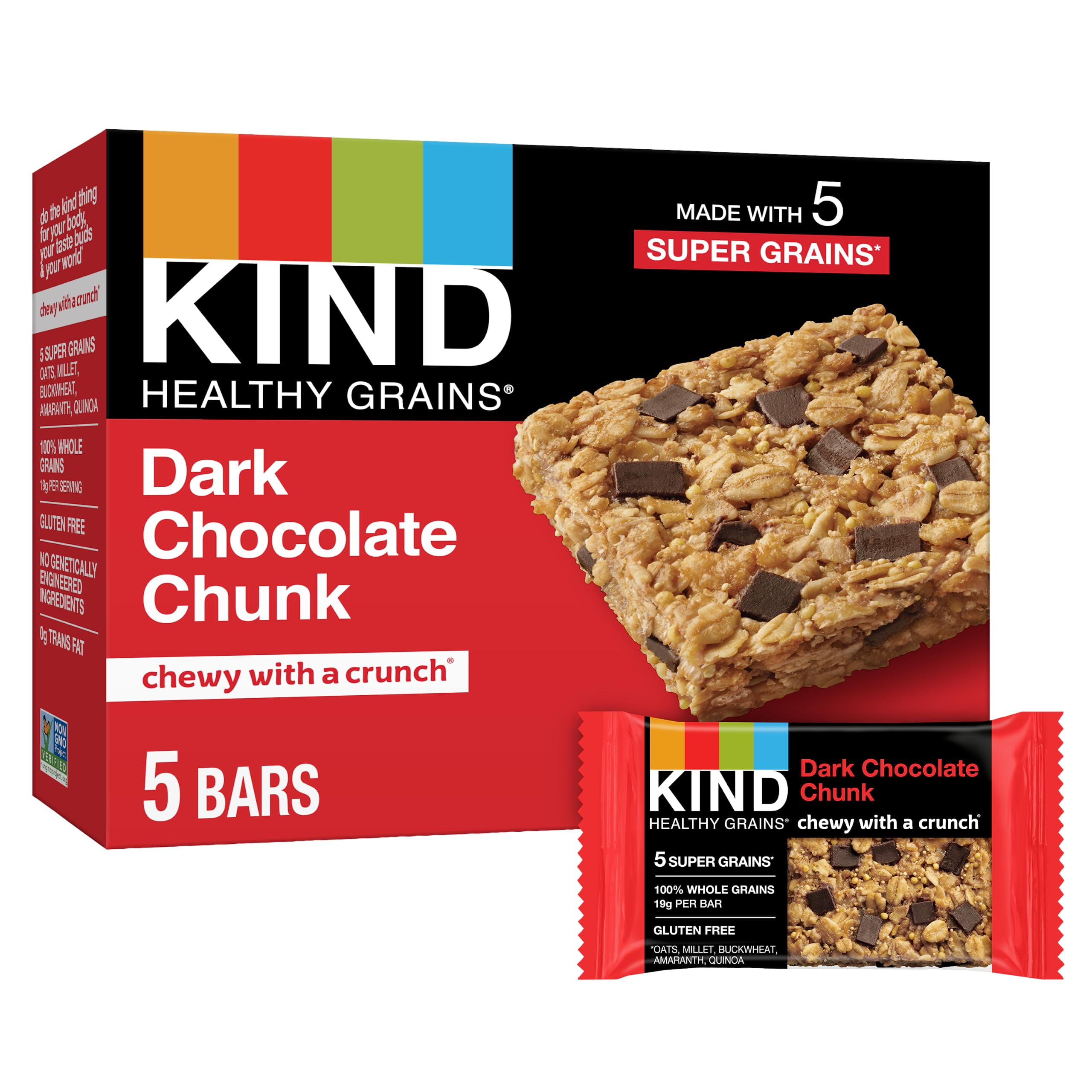 Kind Healthy Grains Bars, Dark Chocolate Chunk, Healthy Snacks, Gluten ...