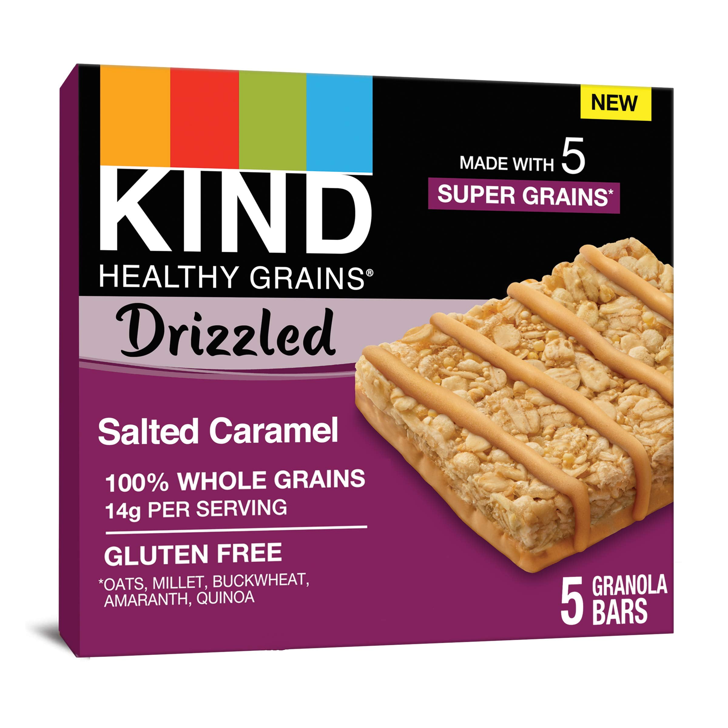 KIND Healthy Grains Bars Drizzled Salted Caramel, 8 Pack, 40 Count ...
