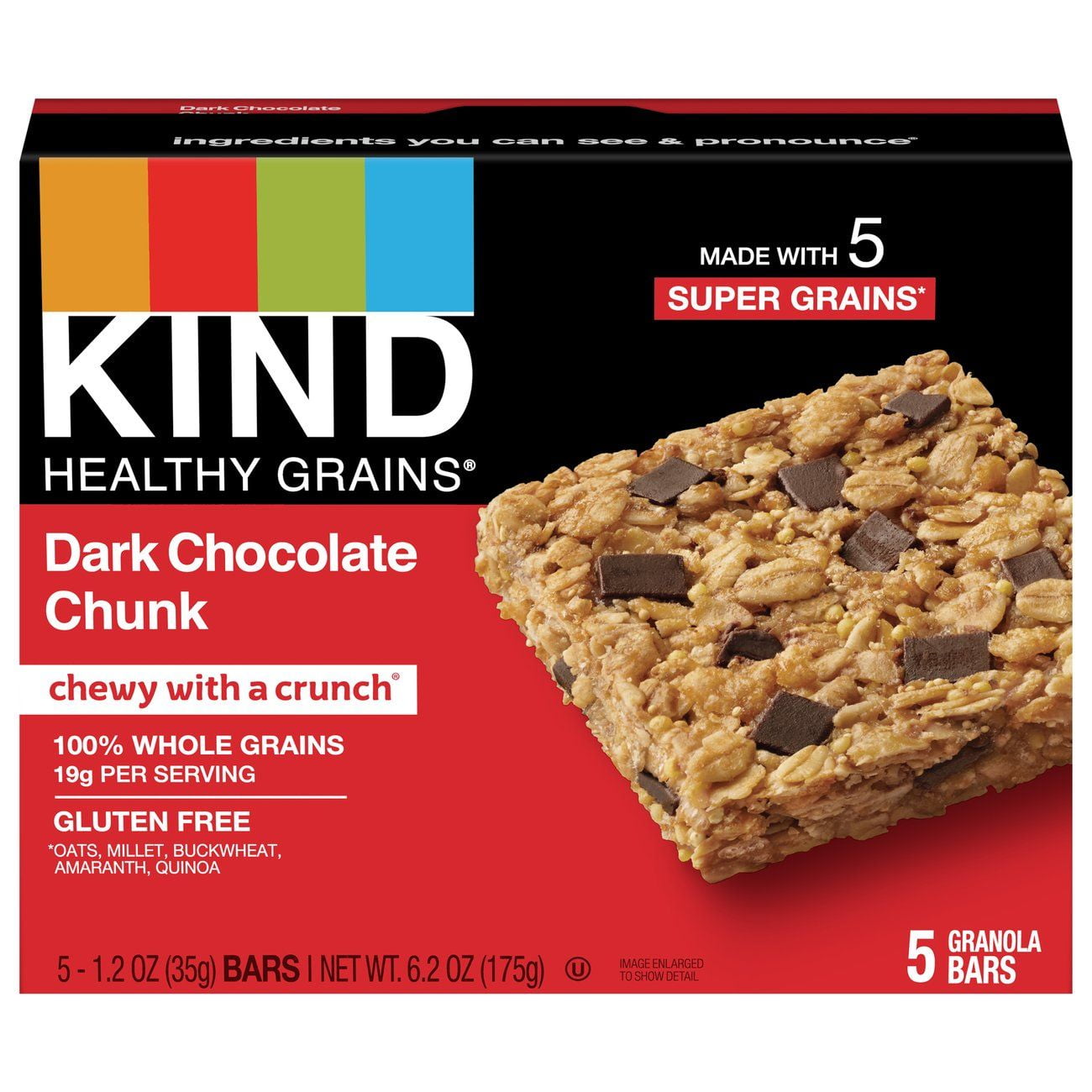 Kind Healthy Grains Dark Chocolate Chunk Bars - 5 ct (Pack of 2 ...