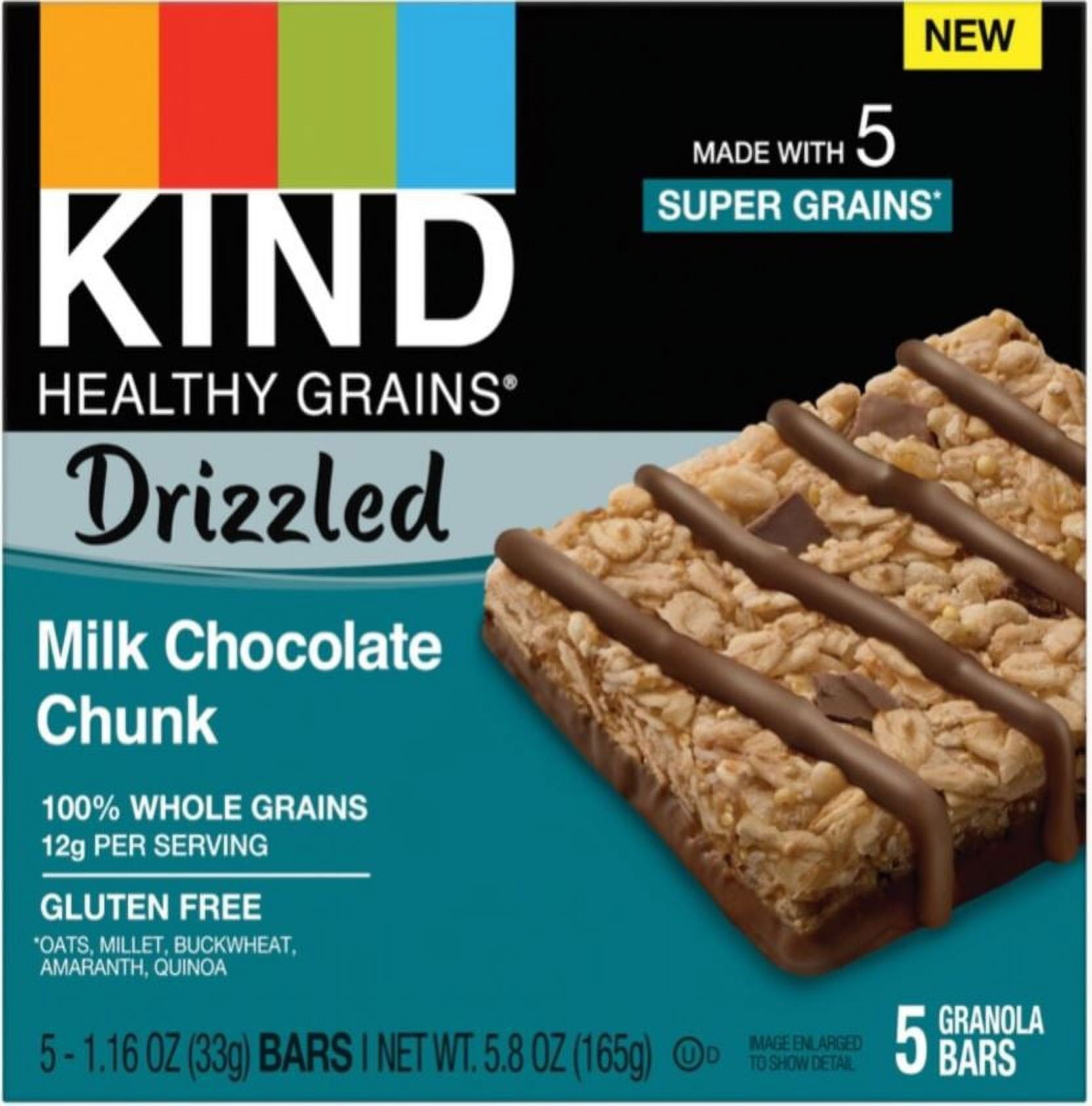 Kind Healthy Grains Drizzled Milk Chocolate Chunk (Pack of 24 ...