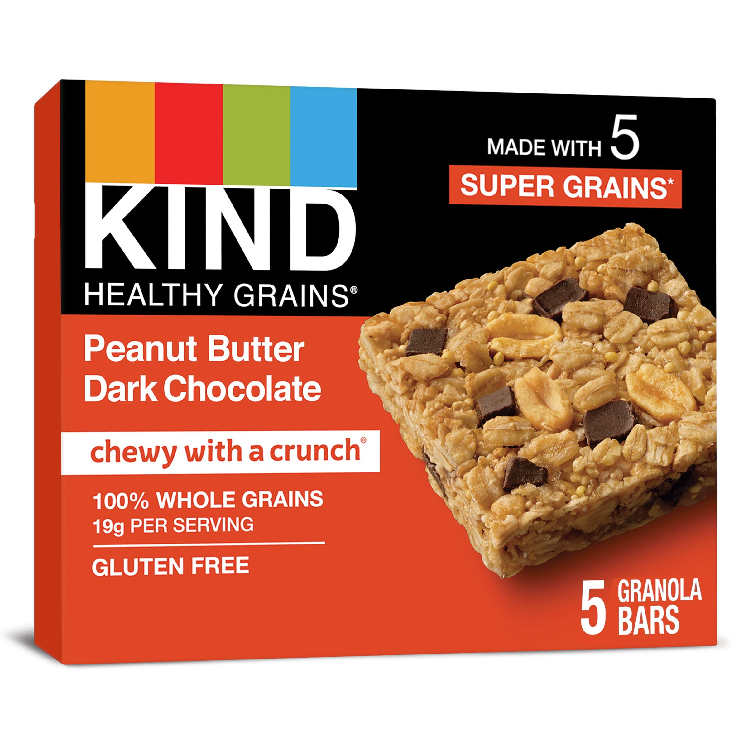 Kind Healthy Grains Peanut Butter Dark Chocolate Bars, Gluten Free ...