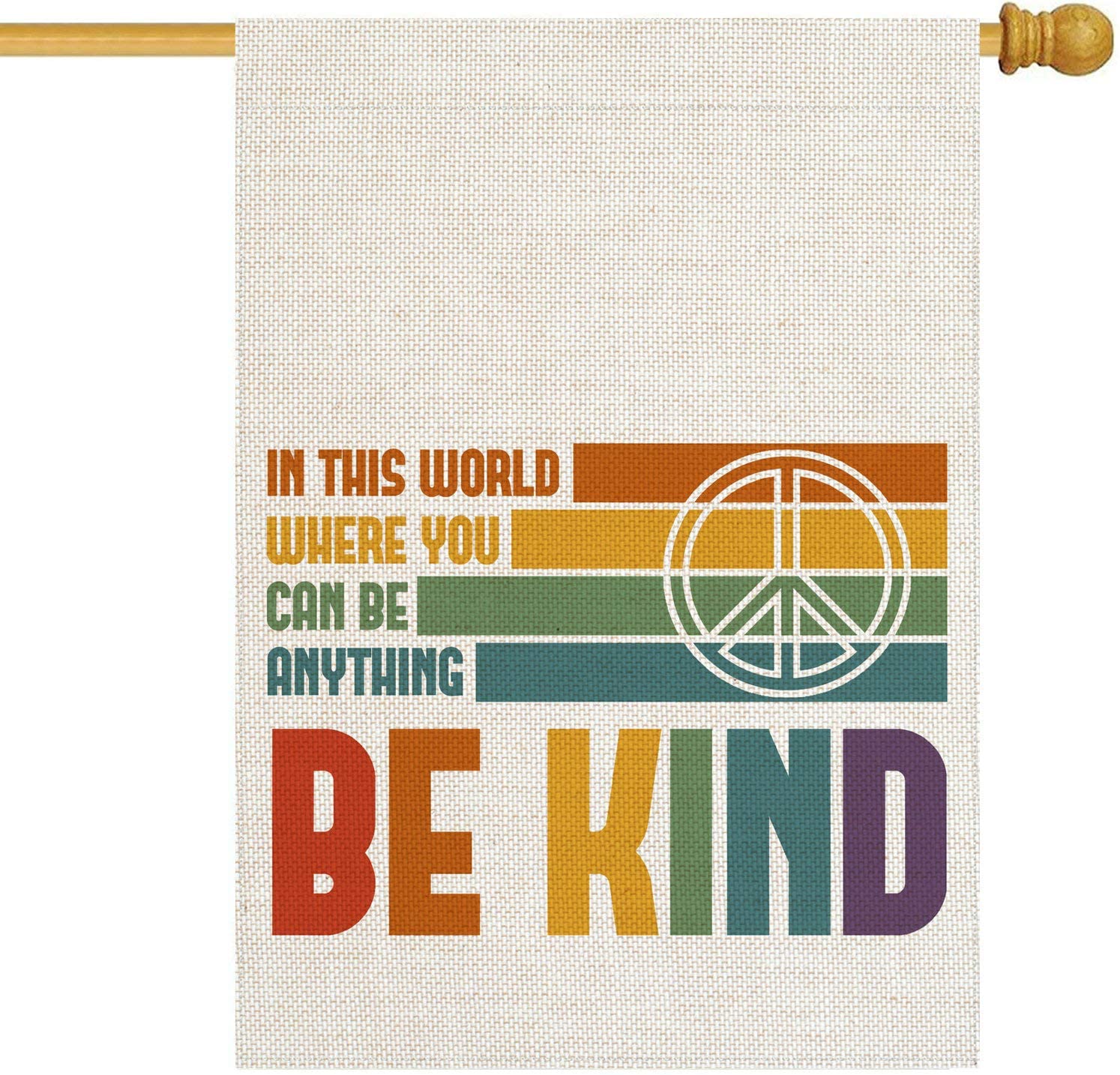 Be Kind House Flag Vertical Double Sided, Faux Burlap House Flag with ...