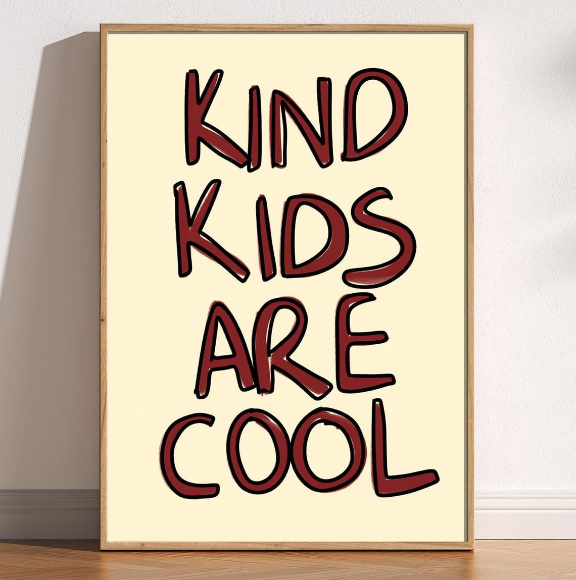 Kind Kids Are Cool Typography Print, Mid Century Poster, Kids Bedroom ...