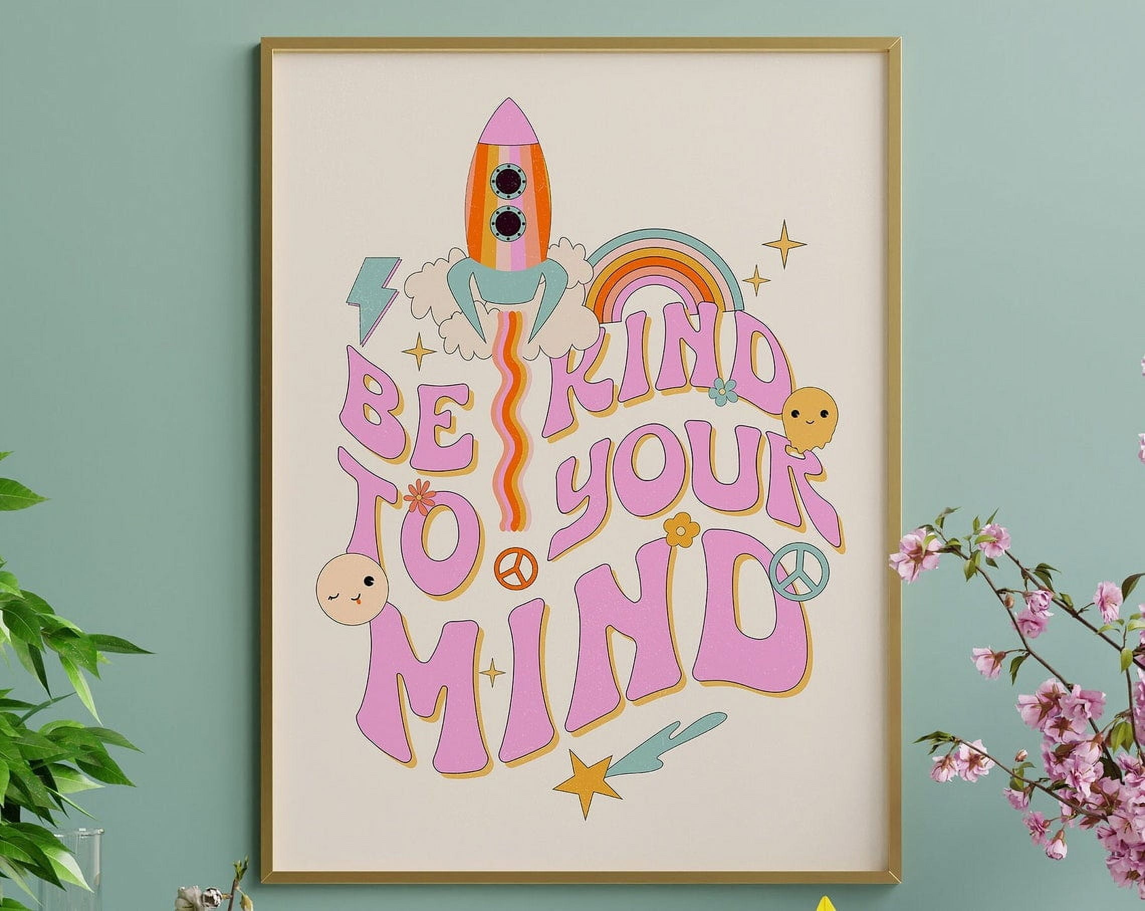 Be Kind To Your Mind, 70S Poster, Retro Art Print, Trendy Print, Vintage Poster, Psychedelic Art ...