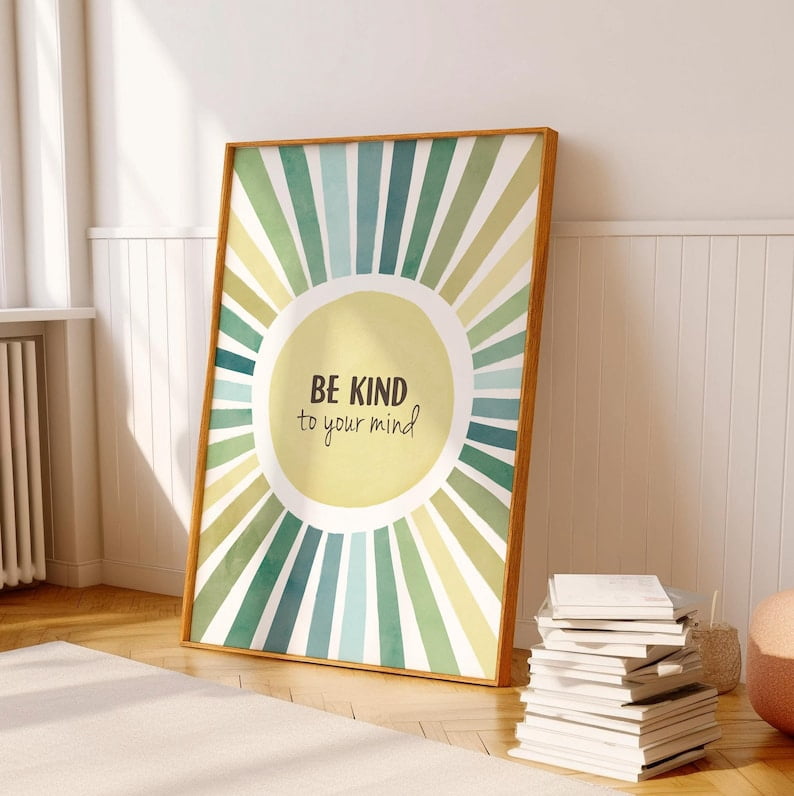 Be Kind To Your Mind, Mental Health Poster, Therapy Office Decor ...