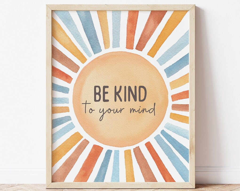 Be Kind To Your Mind Print, Mental Health Poster, Therapy Office Decor ...