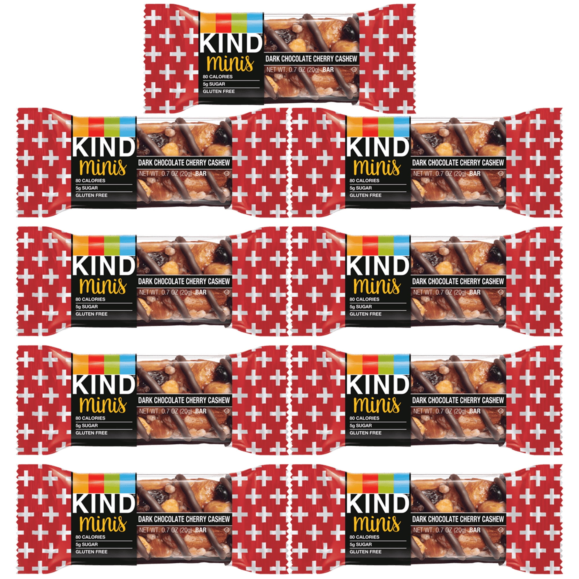 Kind Minis Dark Chocolate Cherry Cashew Snack Bar, Gluten Free, O.7 Oz Per Pack, 9 Pack ...